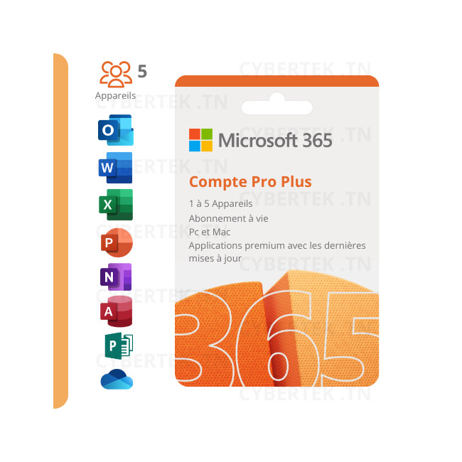 Microsoft Office 365 Pro Compte a vie 5 Appareils
